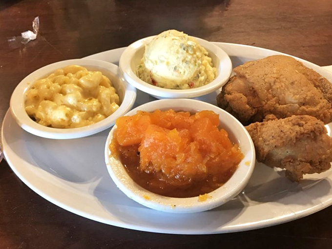 Mac and cheese, potato salad, and candied yams&mdash;the supporting actors that deserve their own Oscar. Sweet meets savory in perfect harmony.