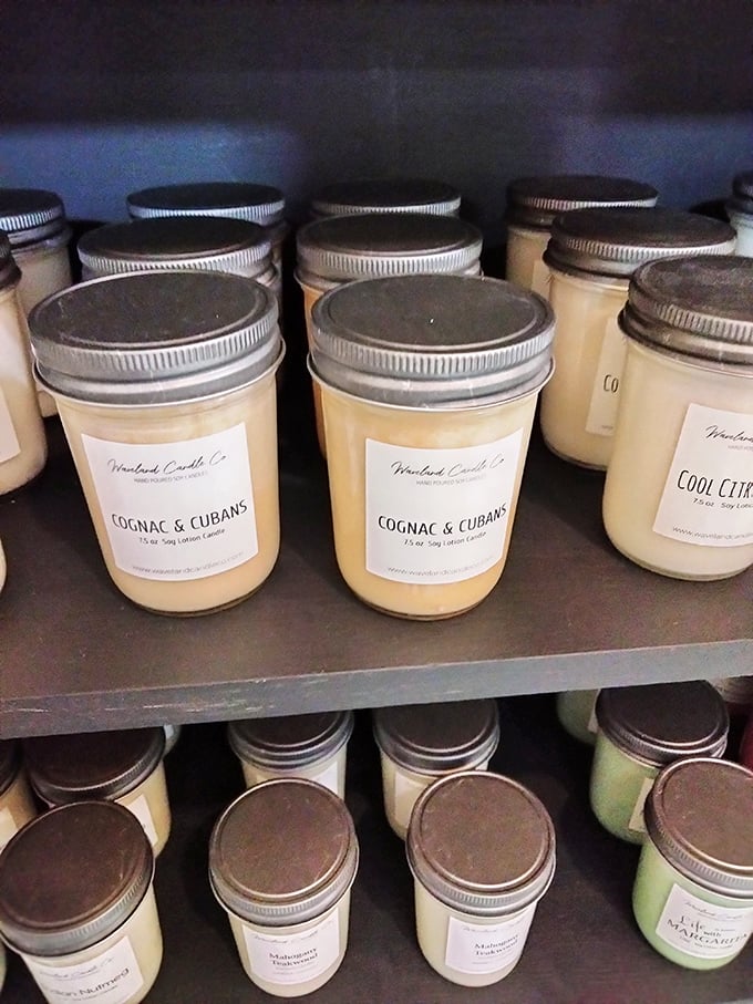 "Cognac & Cubans" candles promise the aroma of a gentleman's study without the cigar smoke clinging to your cardigan.