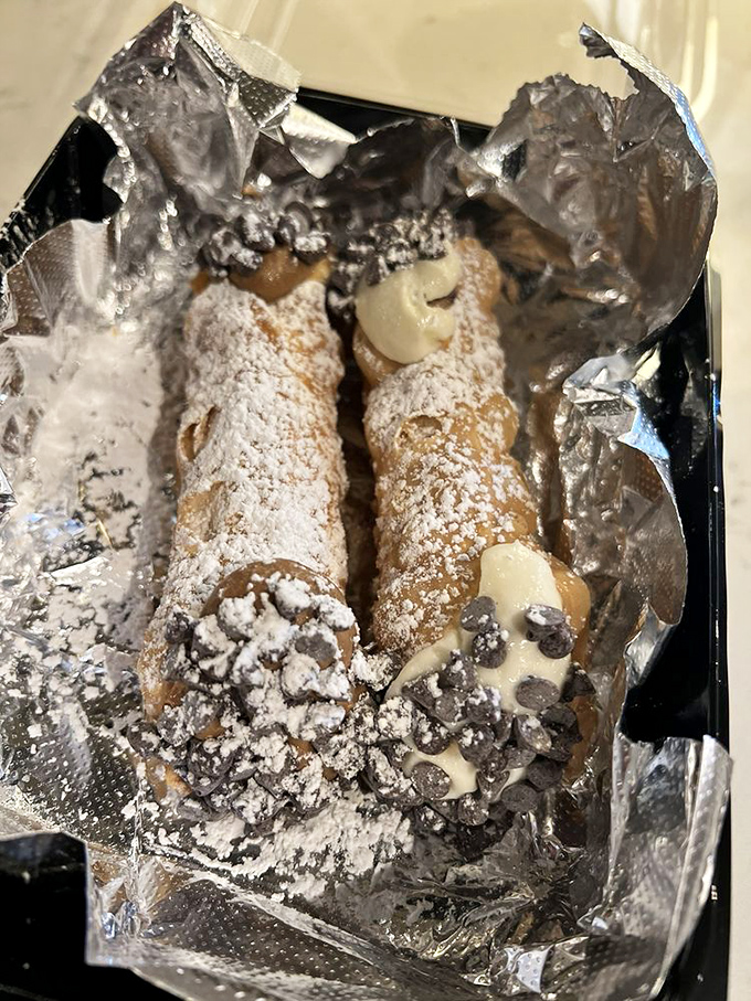 These cannolis aren't just dessert, they're edible jewelry boxes filled with sweetened ricotta and chocolate chips&mdash;Italian grandmothers everywhere would approve.