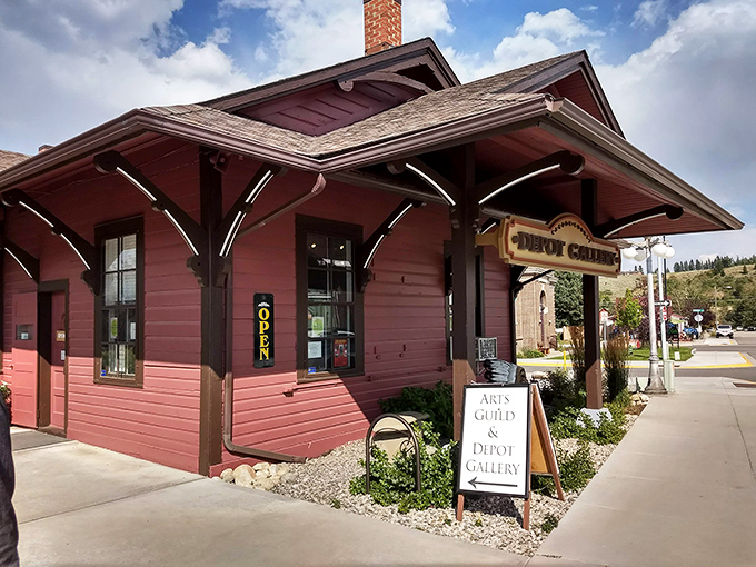 The historic train depot now delivers cultural cargo, housing the Arts Guild where creativity makes all its scheduled stops.
