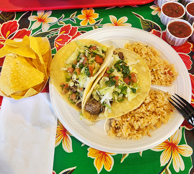 Simple street tacos elevated to art form—proof that sometimes the most straightforward dishes deliver the most satisfaction.