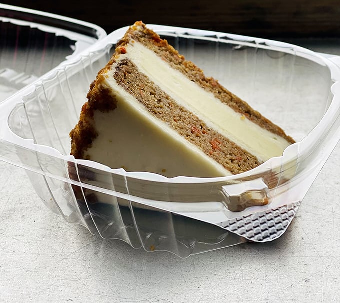 Layer upon layer of carrot cake and cream cheese frosting – because vegetables totally count when they're in dessert form.