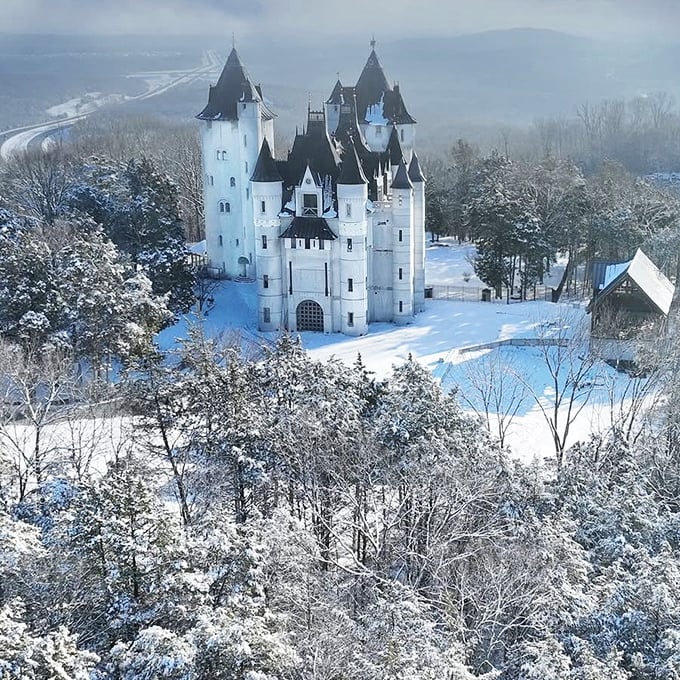 Winter transforms Castle Gwynn into a snow-covered fantasy that would make Elsa from Frozen consider relocating her ice palace.