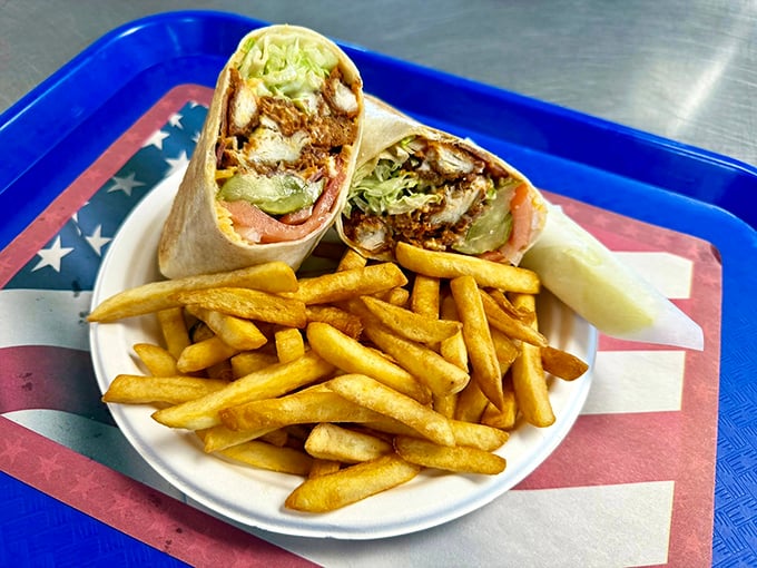 The chicken Caesar wrap &ndash; proof that Kay's excels beyond seafood. Wrapped tight like a culinary present, it's the land-lover's answer to oceanic indulgence.