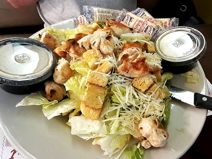 A chicken Caesar salad that actually satisfies, proving that "eating light" doesn't have to mean leaving hungry or sacrificing flavor.