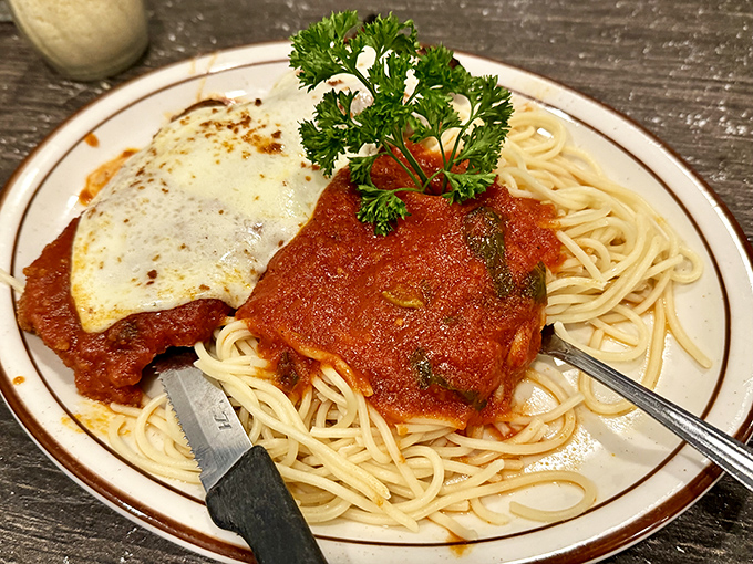 Spaghetti and chicken parmesan that would make any Italian grandmother nod in approval&mdash;or at least not complain too loudly about how hers is better.