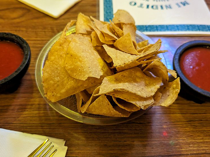 Chips and salsa: the opening act that sometimes steals the show. These homemade triangles of joy are merely vehicles for that crimson magic.
