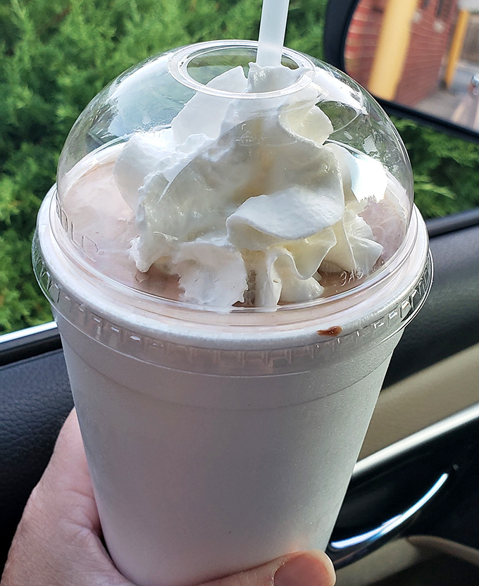 This chocolate marshmallow shake looks like what would happen if Willy Wonka opened a burger joint.