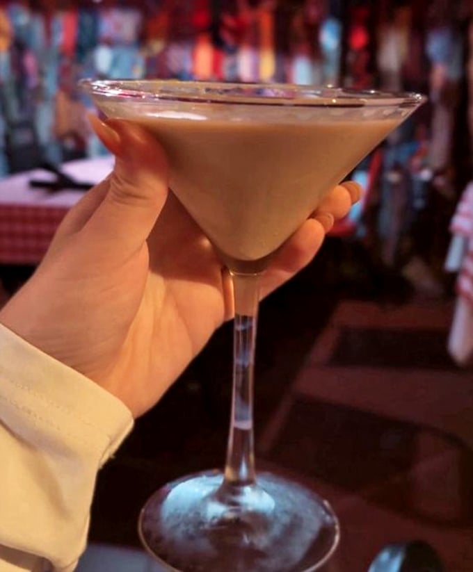 In a place famous for meat, even the cocktails dress to impress. This chocolate martini isn't just a drink&mdash;it's dessert with a kick and a wink.
