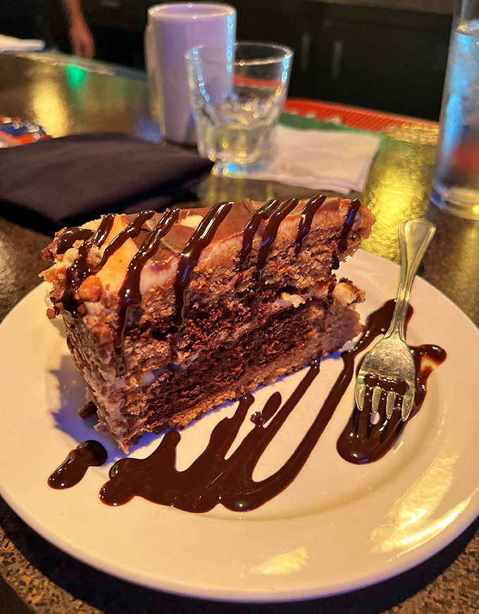 Chocolate cake that doesn't need a social media manager&mdash;just a fork and your undivided attention. That chocolate drizzle is speaking my language.