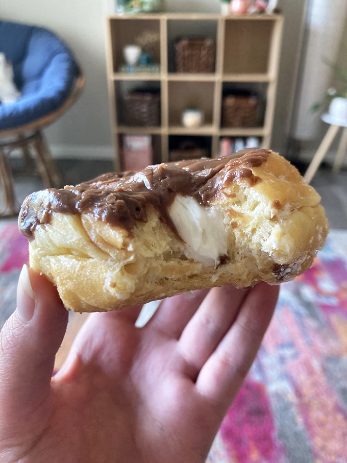This cream-filled masterpiece reveals its secret treasure&mdash;like finding the surprise in a cereal box, except infinitely more delicious and worth the wait.