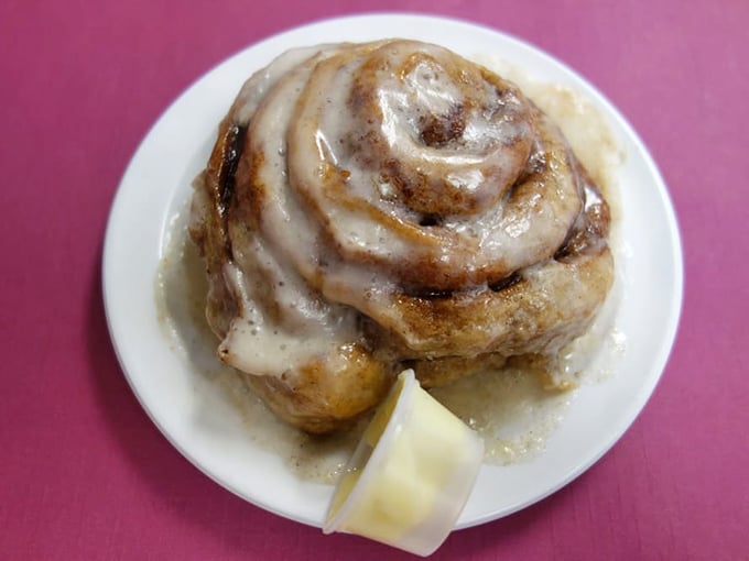 This cinnamon roll isn't just breakfast&mdash;it's an event, a spiral of cinnamon-sugar joy crowned with a melting pat of butter.
