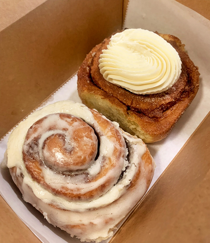 Cinnamon rolls that make you question every other cinnamon roll you've ever committed to memory. That frosting isn't playing around.