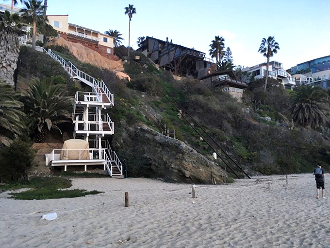 Stairway to paradise or daily cardio challenge? For lucky homeowners perched on these cliffs, it's definitely both.