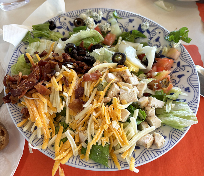 A salad so loaded it makes you feel virtuous and indulgent simultaneously. It's what vegetables dream of becoming when they grow up.