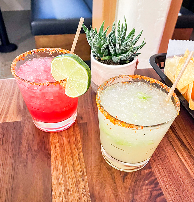 These aren't just margaritas; they're liquid vacation in a glass, rimmed with promises of forgetting Monday is coming.