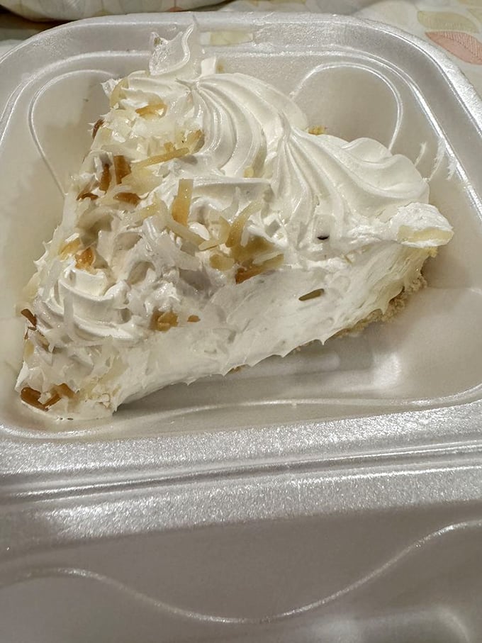 Cloud-like coconut cream topped with delicate shavings. One bite transports you to a tropical paradise, no passport required.