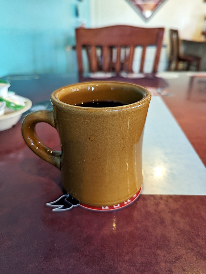 The humble coffee mug&mdash;steadfast companion to morning conversations and life-changing breakfast decisions. This one's ready for duty.