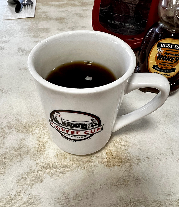 The namesake coffee arrives in a mug that means business—strong enough to jumpstart your day but smooth enough to enjoy sip after contemplative sip.