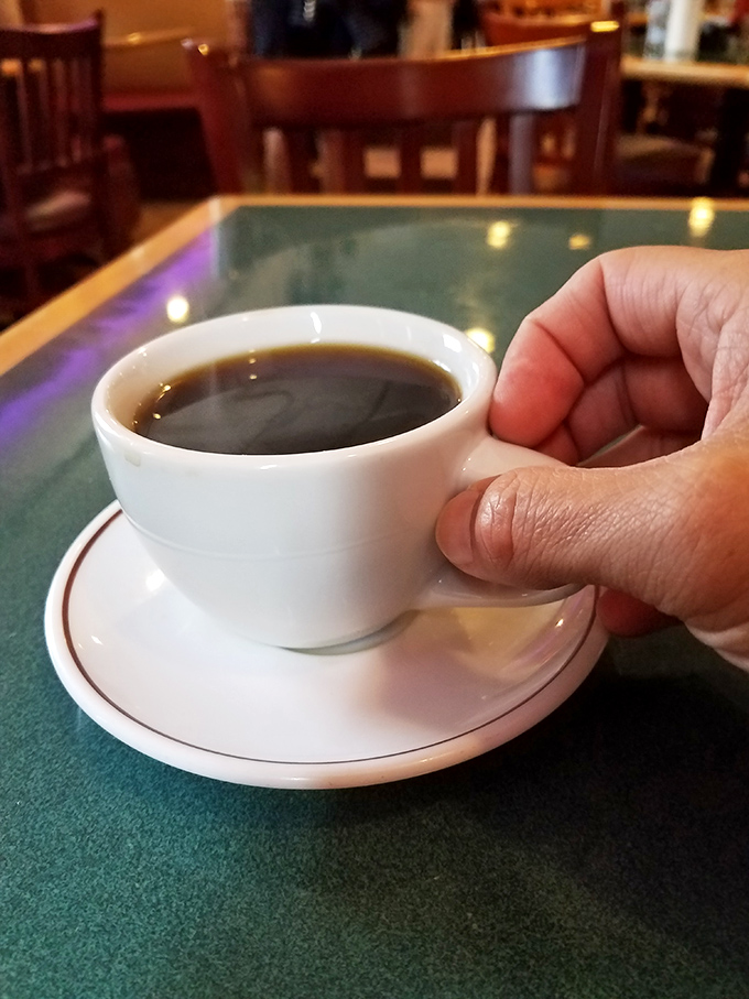 Coffee served in the classic white diner mug &ndash; the vessel that has launched a thousand productive mornings and saved countless Monday meetings.