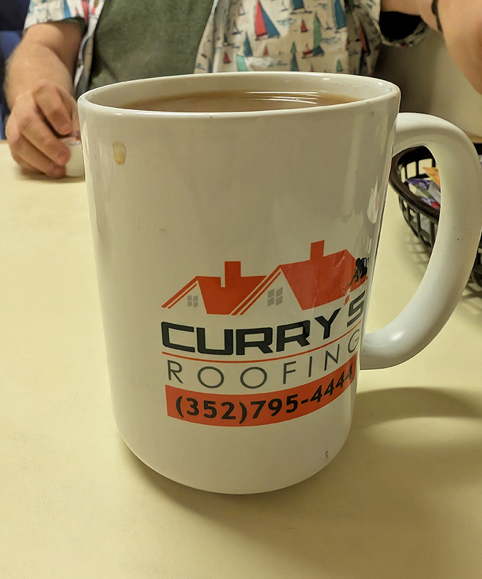 Even the coffee mugs tell stories here. That first sip of hot, strong diner coffee is the handshake that starts every good breakfast relationship.