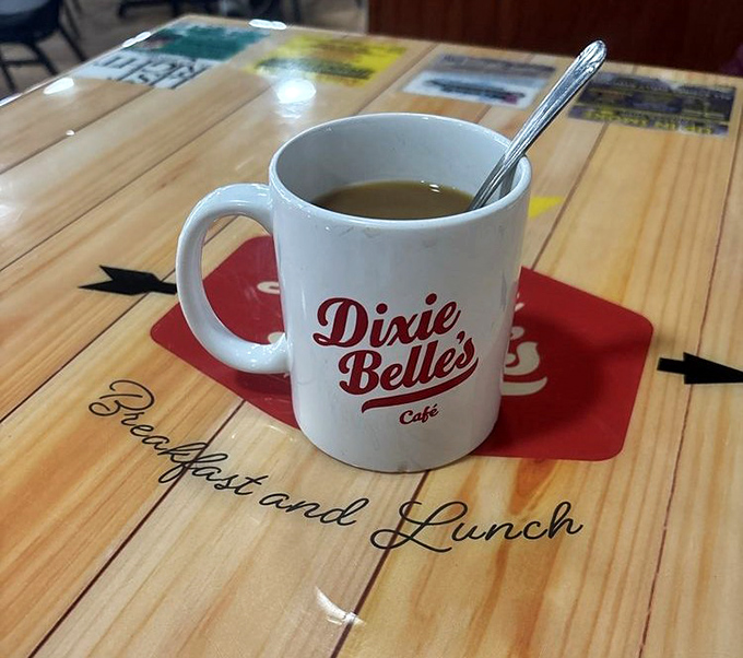 The coffee mug says it all&mdash;Dixie Belle's knows that breakfast without good coffee is just sleep-eating.