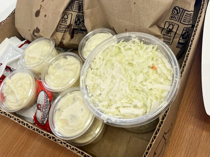 The coleslaw &ndash; that crucial, creamy counterpoint to all things fried, like the responsible friend who makes sure you drink water.