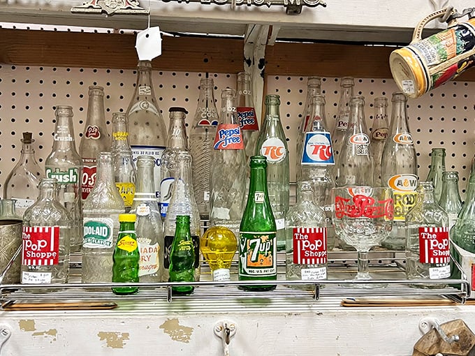 Soda bottle heaven! These vintage vessels tell the fizzy history of America one logo at a time. Spot your grandpa's favorite. 