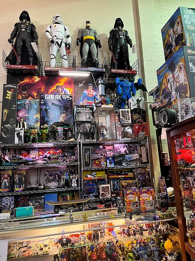 Holy collectibles, Batman! This action figure wonderland would make any grown-up's inner eight-year-old squeal with delight.