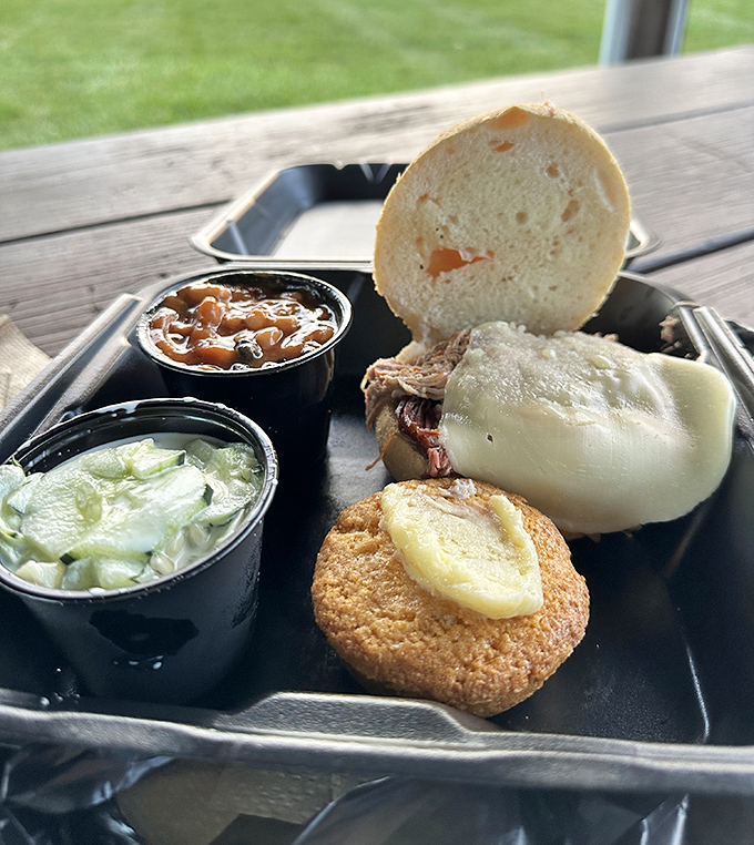 That cornbread and honey butter combo is basically Southern comfort food's greatest hits in one bite.