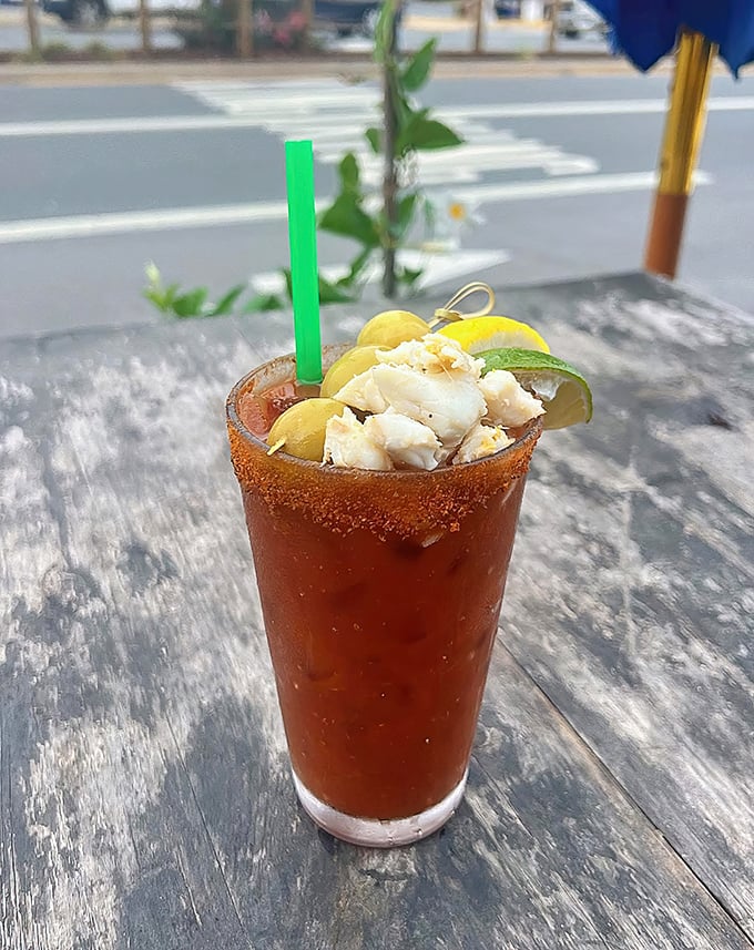 Not your average Bloody Mary&mdash;this one comes with a seafood apartment complex on top. Sunday brunch just got an upgrade.