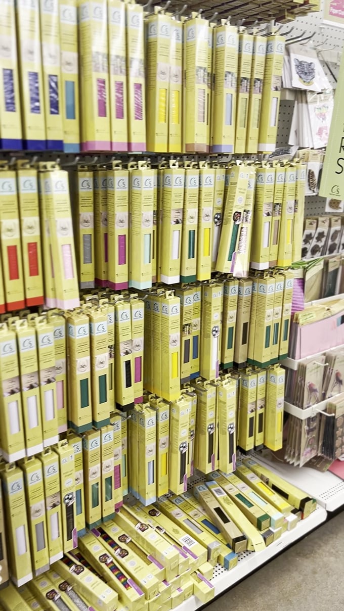 Craft vinyl in cheerful yellow rows, waiting to become your next Pinterest-inspired masterpiece or magnificent failure.