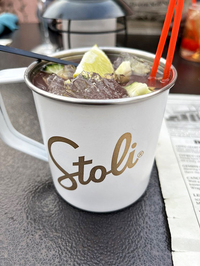 A Moscow Mule with Southwestern flair. That lime wedge isn't just garnish&mdash;it's the exclamation point at the end of a refreshing sentence.