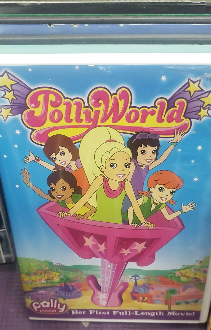 Nostalgic media finds like this "Polly World" DVD remind us that entertainment trends come and go, but $2 movies are always in style.