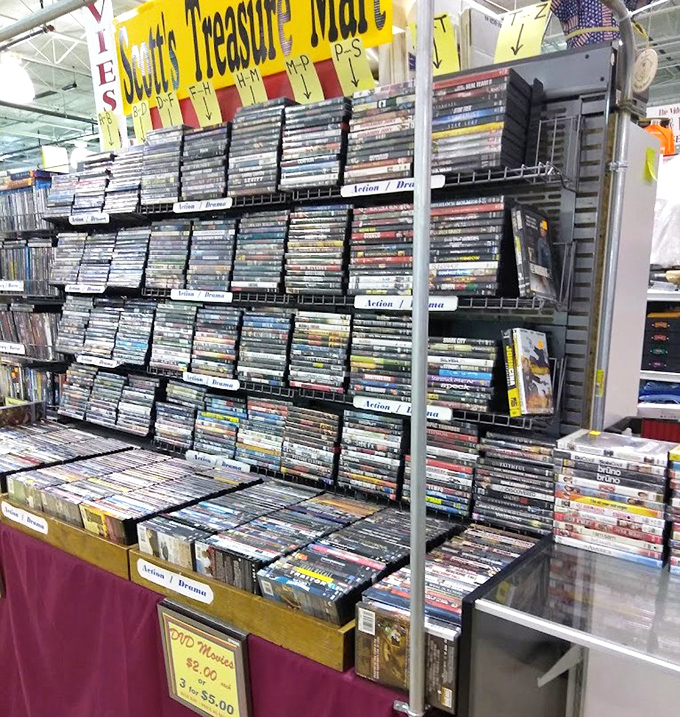 Scott's Treasure Mart houses a library of cinematic history where forgotten films await rediscovery at prices that won't require a second mortgage. 