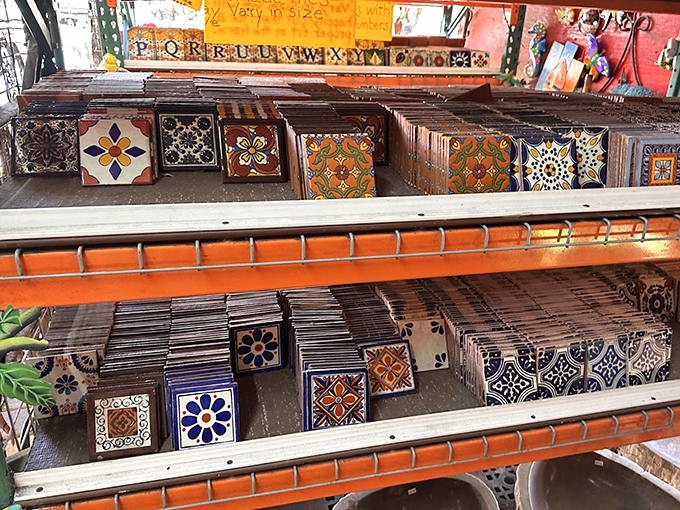 These decorative tiles showcase intricate patterns and bold colors that would make any plain wall throw a fiesta.