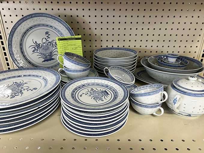 Blue and white china that would make your grandmother swoon. Complete sets waiting to host your next dinner party or everyday breakfast.