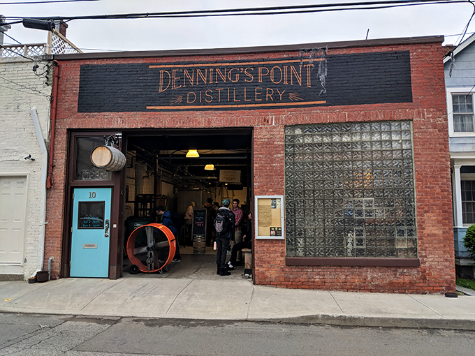 Denning's Point Distillery embodies Beacon's spirit of craftsmanship, where traditional methods meet modern tastes in a beautifully repurposed brick building.