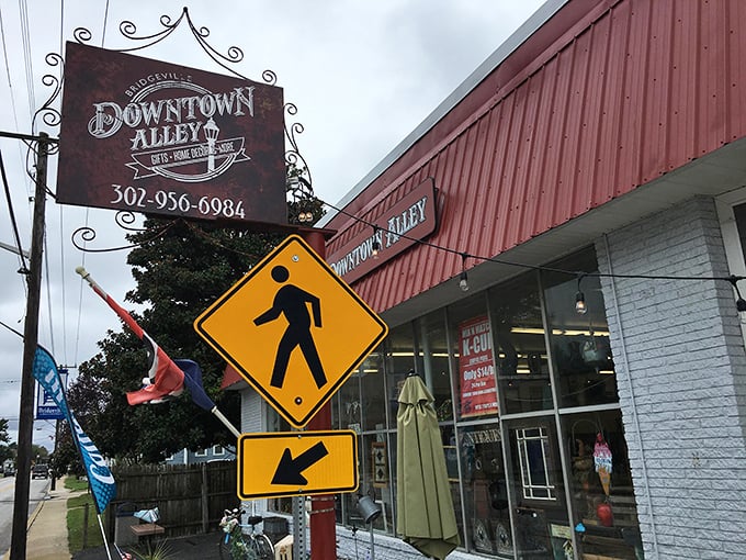 Downtown Alley's charming sign beckons like an old friend waving you over to share a secret about where to find the best homemade pickles in three counties.