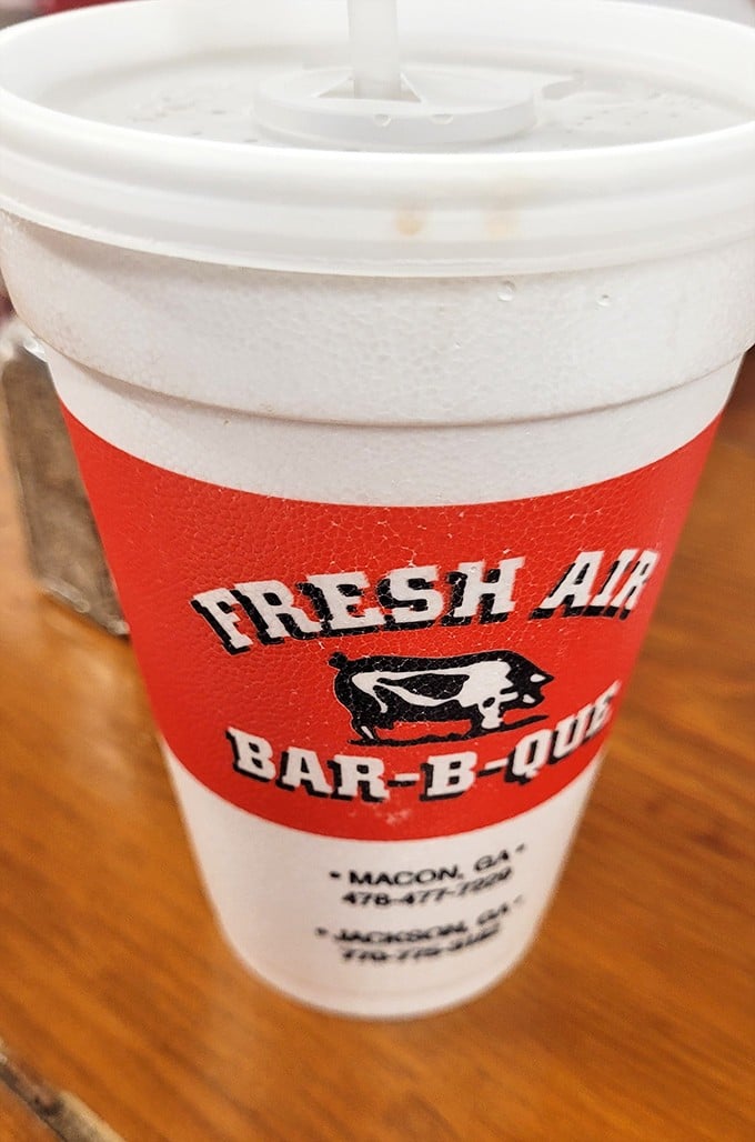 The iconic red cup &ndash; a beacon of barbecue authenticity. In the South, this is what victory looks like after a long drive.