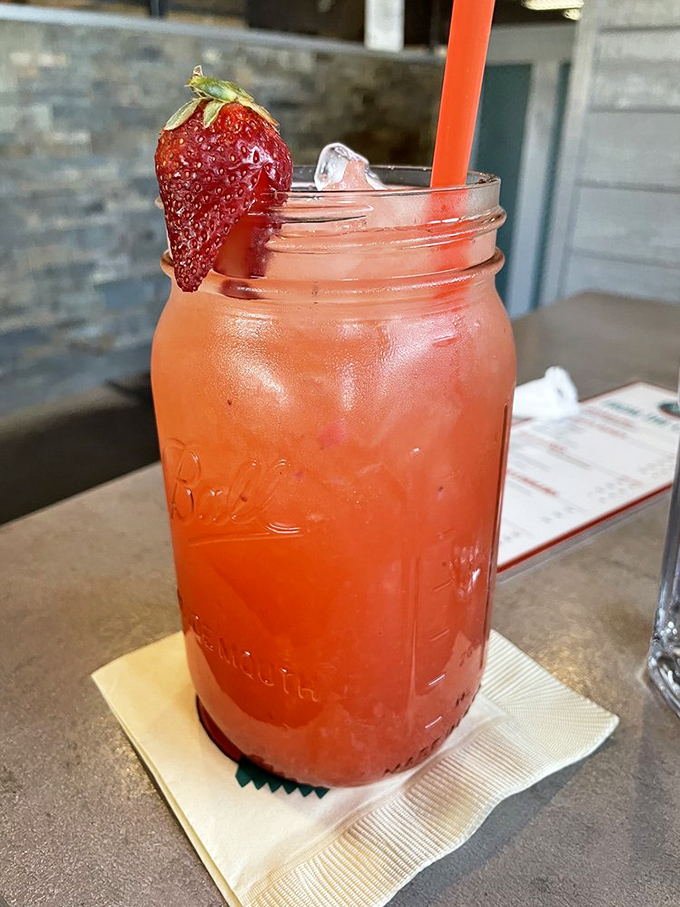 This isn't just a strawberry drink&mdash;it's summer in a mason jar, the kind of refreshment that makes you forget you just devoured half a pig.