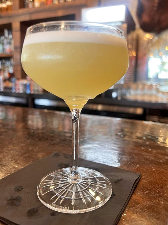 Even the cocktails at Truth take their job seriously&mdash;this golden elixir offers a moment of refined refreshment between bites of smoky, savory perfection.