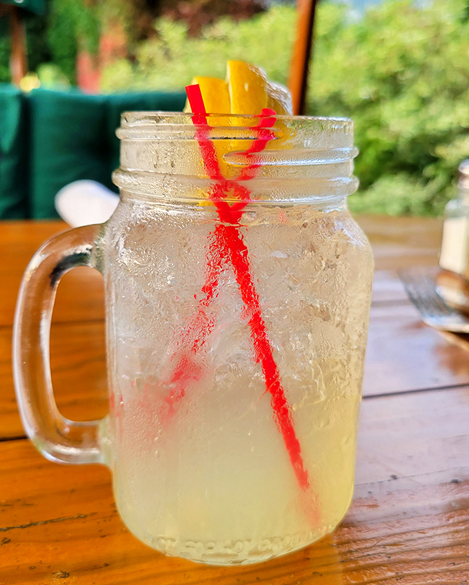 Mason jar lemonade—because sometimes the simplest pleasures are the most refreshing. Summer in a glass, no passport required.