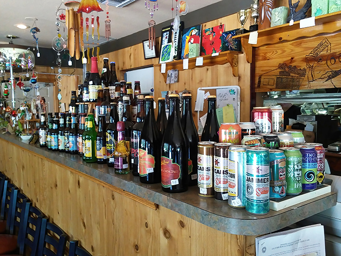 The bar showcases an impressive selection of libations&mdash;because nothing complements smoky barbecue quite like a cold beer or tangy sangria.