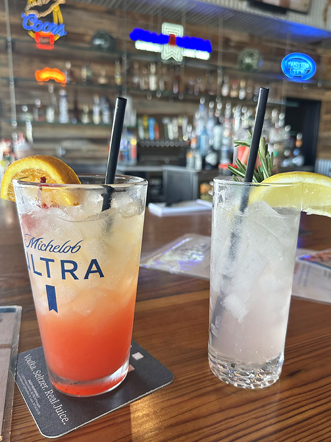 At Hunt's, even the drinks dress for the occasion&mdash;colorful cocktails that complement seafood better than any wine sommelier could recommend.