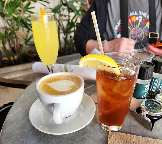 Morning mimosas and perfect lattes&mdash;because sometimes breakfast requires both caffeine and champagne to face a day in paradise.