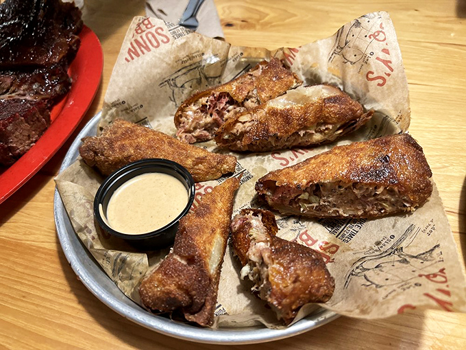 BBQ egg rolls prove that sometimes the best traditions are the ones we invent ourselves&mdash;East meets South in crispy, porky harmony.