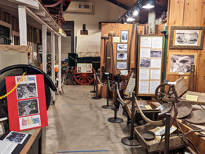 Museum exhibits showcase the tools that built California, when muscle power was the only horsepower available.