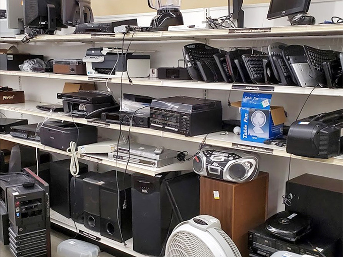 The electronics graveyard, where yesterday's cutting-edge technology finds retirement among fellow obsolete gadgets waiting for nostalgic adopters.