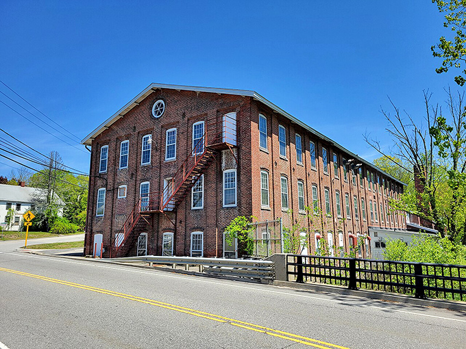 The historic Elmville Woolen Mill represents Killingly's industrial past, now repurposed for modern use&mdash;because New Englanders never waste good architecture. 